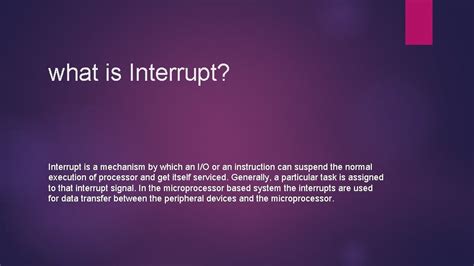 Interrupts In 8085 And 8086 Interrupts In 8085