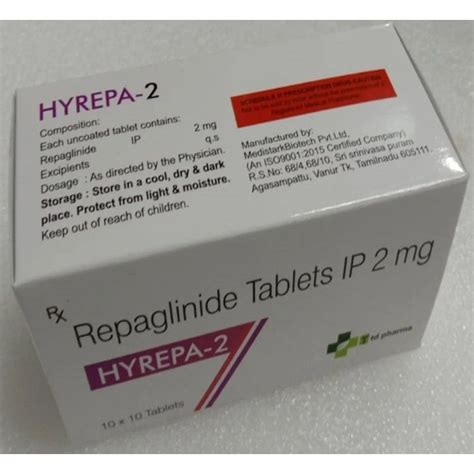 2mg Repaglinide Ip Tablets At ₹ 250box Repaglinide Tablet In