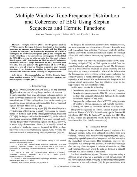 multiple window time frequency analysis of eeg using slepian