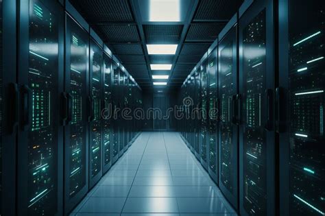 data center and computer servers created with generative ai technology