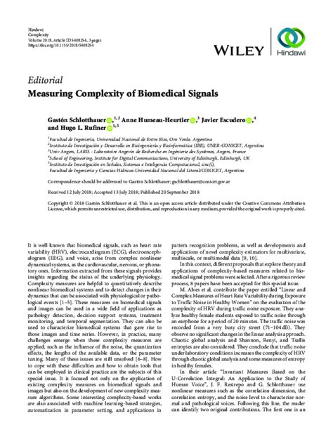 Pdf Measuring Complexity Of Biomedical Signals