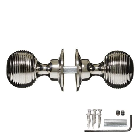 Victorian Door Knobs Nickel Beehive Pair