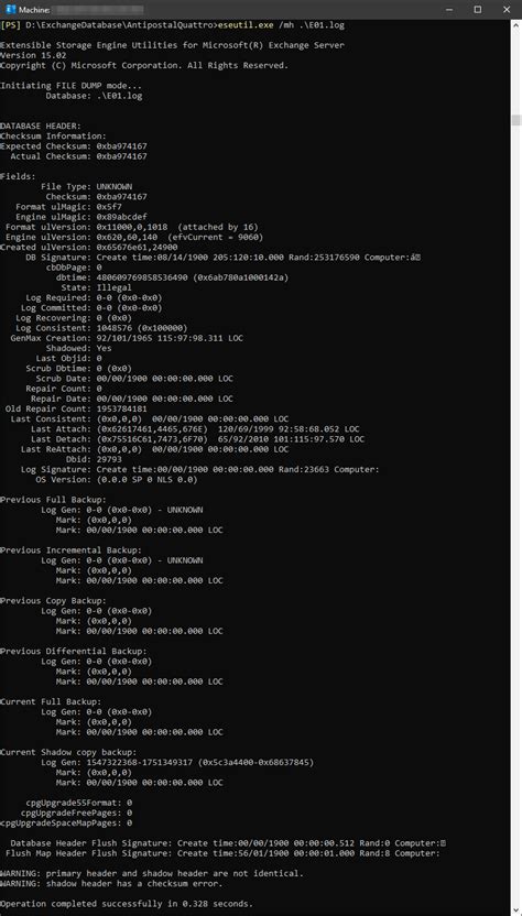 Exchange Database In ILLEGAL State Not DIRTY Shadow Copy Checksum Error Microsoft Q A