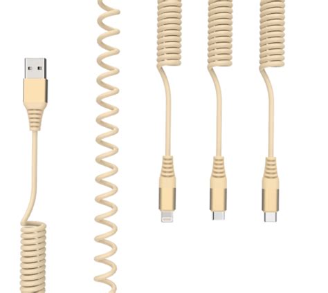 Moxom Spiral Usb Cable M Extension Data Sync Coiled A Type C Lightning Usb Cable Cables