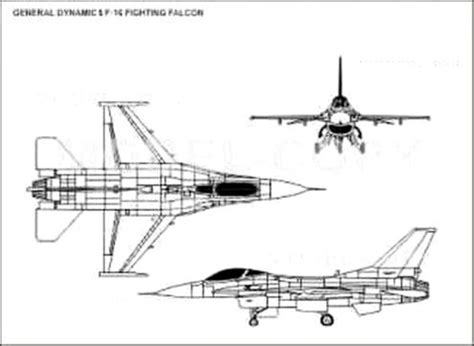 General Dynamics F 16 Fighting Falcon 2d Drawing Blueprints 65185