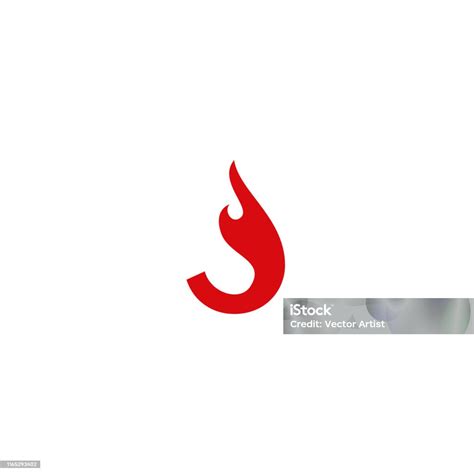 Konsep Ilustrasi Api Untuk Vektor Desain Logo Awal Huruf J Ilustrasi Stok Unduh Gambar