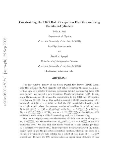 Pdf Constraining The Luminous Red Galaxy Halo Occupation Distribution