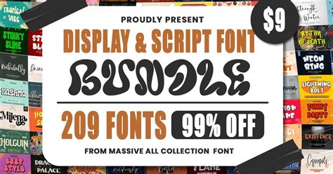 display and script font bundle bundle · creative fabrica