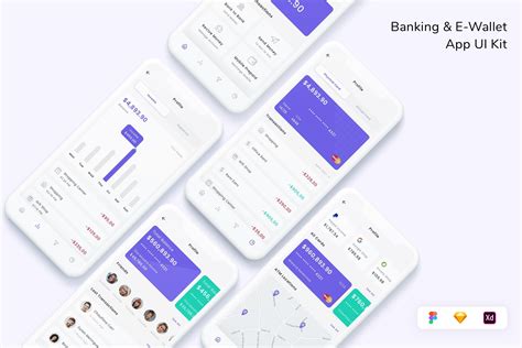 banking and e wallet app ui kit graphic by betush · creative fabrica