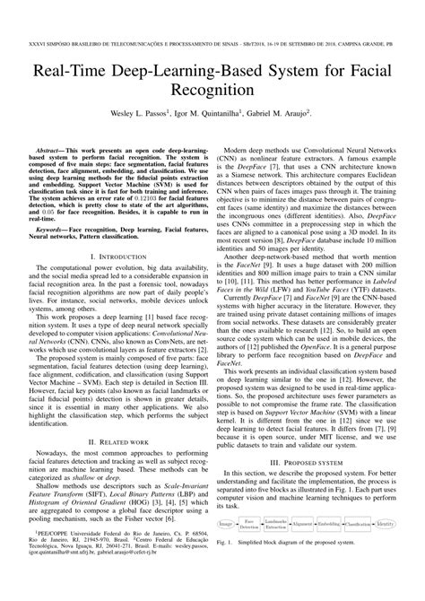 Pdf Real Time Deep Learning Based System For Facial Recognition