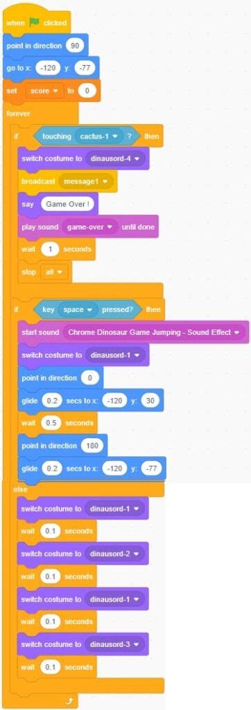 scratch coding chrome dinosaur game