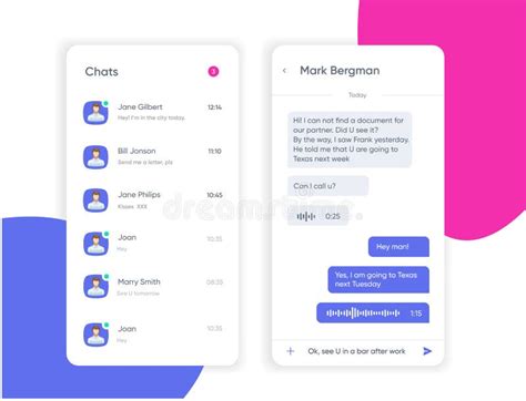 vector phone chat interface message boxes in dark color speech bubble