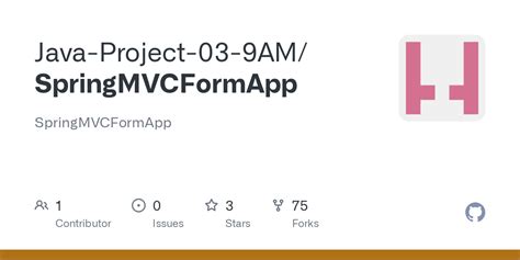 Github Java Project Am Springmvcformapp Springmvcformapp