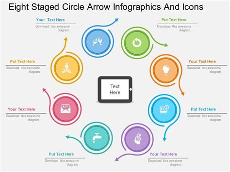 Wm Eight Staged Circle Arrow Infographics And Icons Flat Powerpoint Design PowerPoint