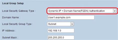 configuration on gateway to gateway vpn tunnel using dyndns on one side