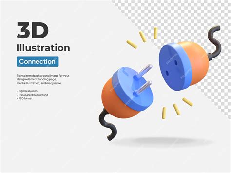 Premium Psd Connection Timeout Cable Icon 3d Illustration