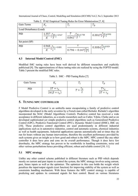 Performance Comparison Of Two Controllers On A Nonlinear System Pdf