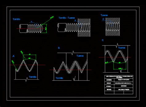 Metric Thread In Dwg 9939 Kb Cad Library