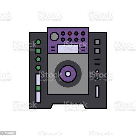 Dj 플레이어 오디오 아이콘 색상 음악 스튜디오 장비 아이콘의 요소입니다 프리미엄 품질의 그래픽 디자인 아이콘입니다 징후 및 기호 컬렉션 아이콘 Dj에 대한 스톡 벡터 아트