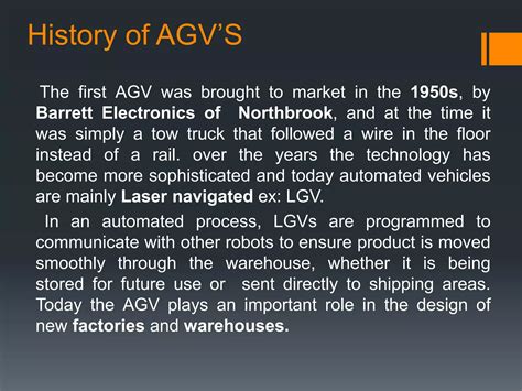 Basics Of Agvs Automated Guided Vehicles Pptx
