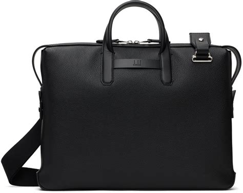 Dunhill Black 1893 Harness Single Document Briefcase Dunhill