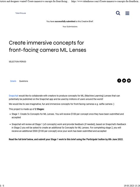 Artists And Designers Wanted Create Immersive Concepts For Front Facing Camera Ml Lenses Pdf