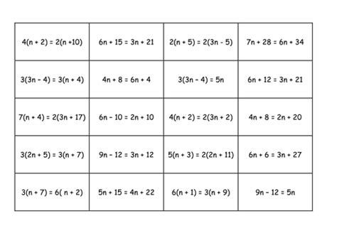 Solving Equations Loop And Matching Cards Game Teaching Resources
