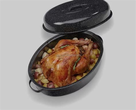 Novelty Design Blackandwhite Roast Casserole Enamel Coated Carbon Steel