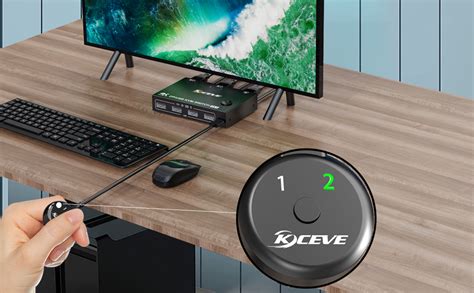 Kvm Dp Switch 2 In 1 Out Displayport Kvm Umschalter Unterstützt 4k 60hz Control 2 Computer Zur