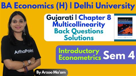 Ch 8 Multicollinearity Gujarati Essentials Of Econometrics Solution Manual Eco H Sem Iv Du