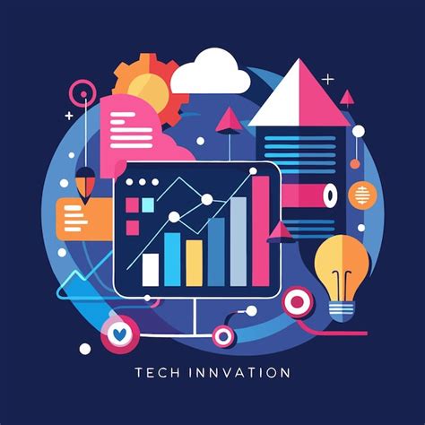 Abstract Tech Innovation Illustration Premium Ai Generated Vector