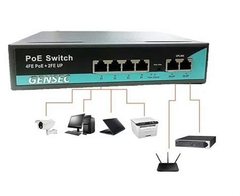 4 Port PoE Switch With 2 Port Uplink PoE Switch For Hikvision CP Plus Dahua Uniview IP