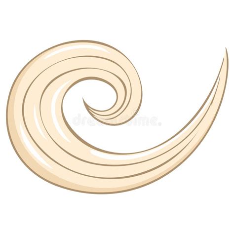 Stylized Blonde Hair Swirl Isolated On White Background Vector