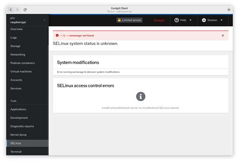 Network Manager Udisks Kdump Sosreport Podman Machines Hide Pages With Missing