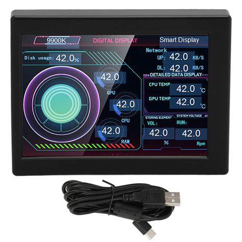 computer temp monitor 3 5 inch ips type c stepless dimming rotating