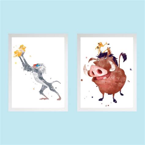 Quadros Decorativos Rafiki Timão E Pumba Elo7