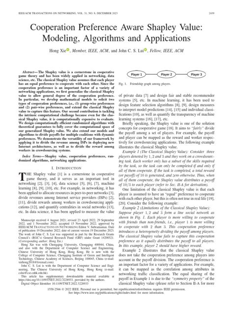 Cooperationpreferenceawareshapleyvaluemodelingalgorithmsand