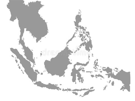 South East Asia Map In White Background Stock Illustration
