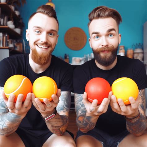 2 Guys Playing With Their Balls Rmidjourney