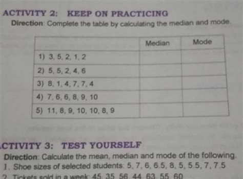 Solved Activity 2 Keep On Practicing Direction Complete The Table By