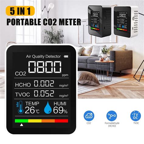 5 In1 Co2 Meter Temperature Humidity Air Quality India Ubuy