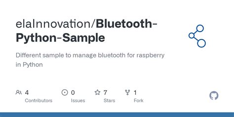 Github Elainnovation Bluetooth Python Sample Different Sample To Manage Bluetooth For