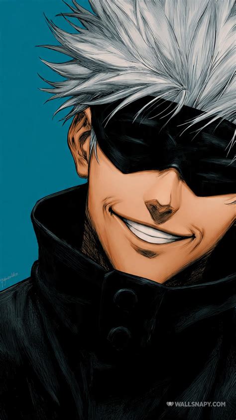 Gojo Satoru Jujutsu Kaisen Blindfold Smile Wallpaper