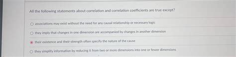 Solved All The Following Statements About Correlation And