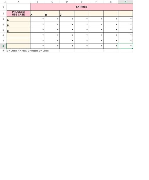 CRUD Diagram Template Visual Paradigm Tabular