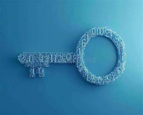 Secure Entry Concept Minimalist Key From Binary Code Simple Keyhole Stock Illustration