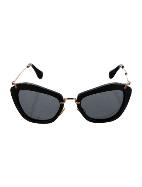 Miu Miu Cat Eye Tinted Sunglasses Black Sunglasses Accessories