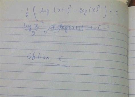 Int Frac Log Left1frac 1 X Right X1x D X Na Frac Log X1 2 2 Frac Log