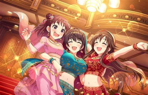 Safebooru Arabian Clothes Black Hair Blush Closed Eyes Idolmaster