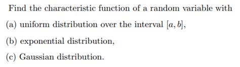Solved Find The Characteristic Function Of A Random Variable